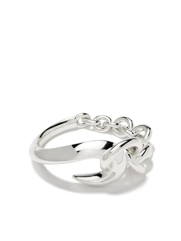 SHAUN LEANE Hook Chain Ring - Silver