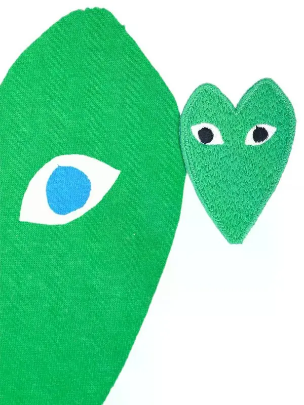 Play Comme Des Garcon Green Heart Logo T-shirt