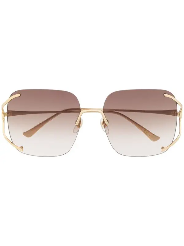 Gucci Navigator Frame Sunglasses - Gold