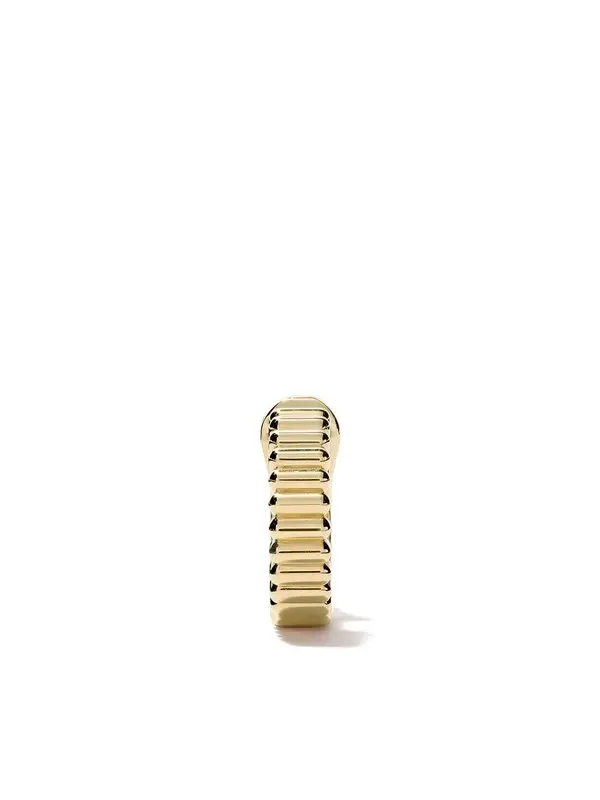 Boucheron 18kt Yellow Quatre Grosgrain Single Hoop Earring - Gold