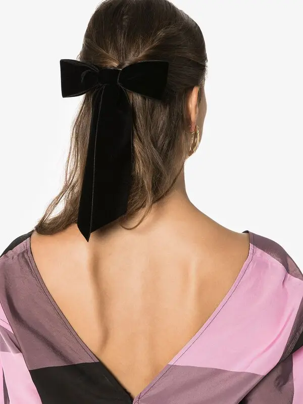 JENNIFER BEHR Wide Bow Barrette - Black