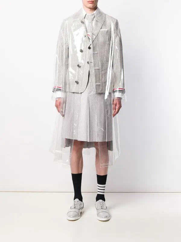 Thom Browne Seersucker Pleated Skirt