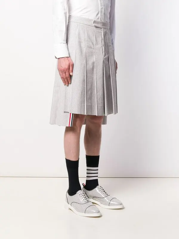 Thom Browne Seersucker Pleated Skirt