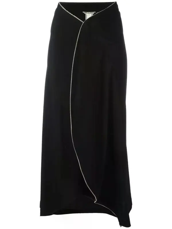 Comme Des Garçons Zip Detail Long Skirt