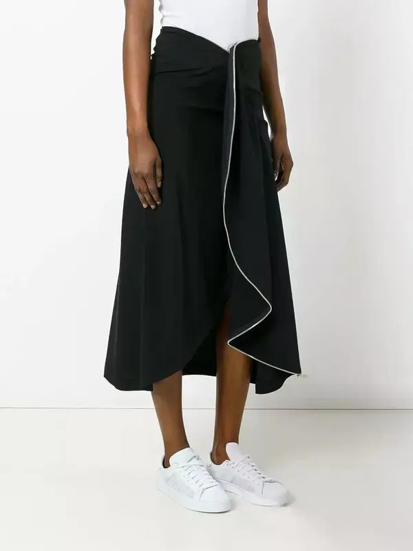 Comme Des Garçons Zip Detail Long Skirt