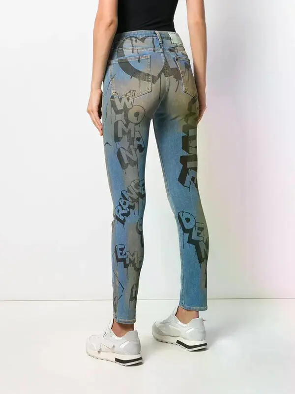 Off-White Graffiti Print Skinny Jeans