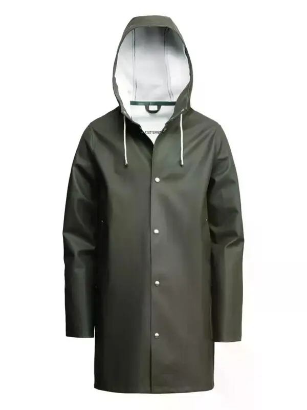 Stutterheim Drawstring-hood Raincoat - Green