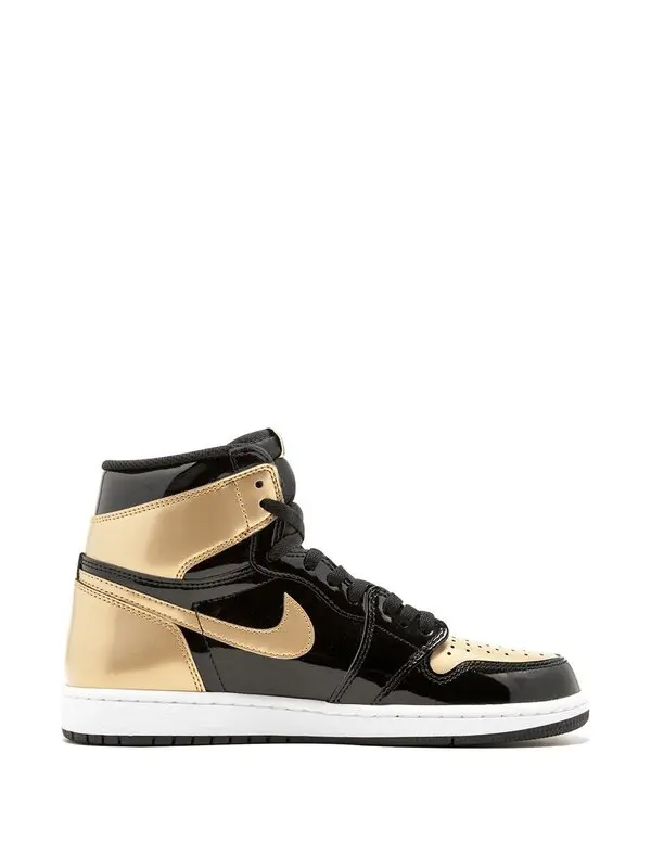 JORDAN Air 1 Retro High Og Nrg Gold Toe Sneakers - Black
