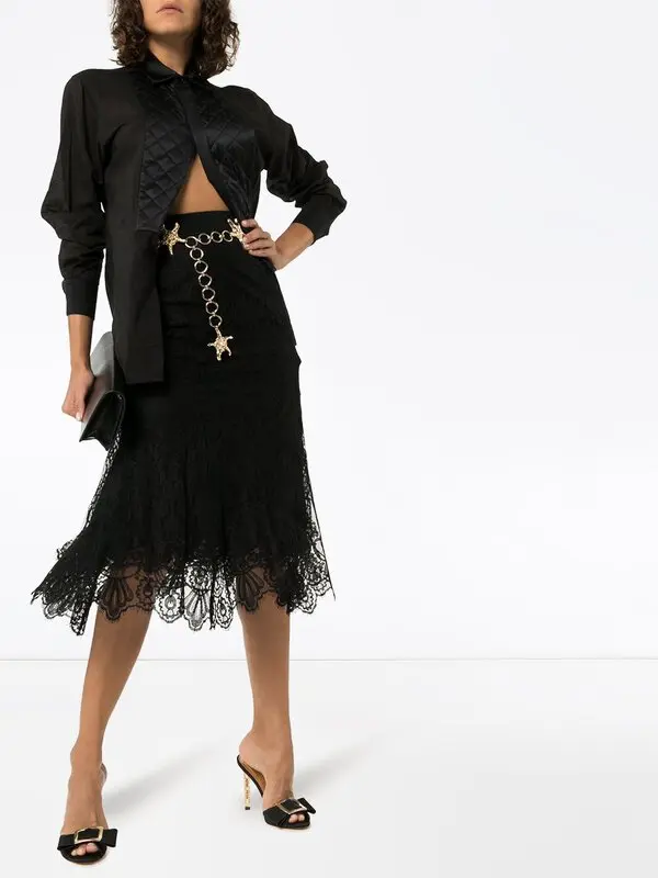 Dolce & Gabbana Chantilly Lace Maxi Skirt - Black