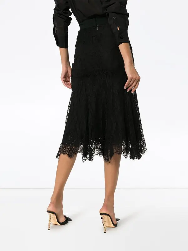 Dolce & Gabbana Chantilly Lace Maxi Skirt - Black