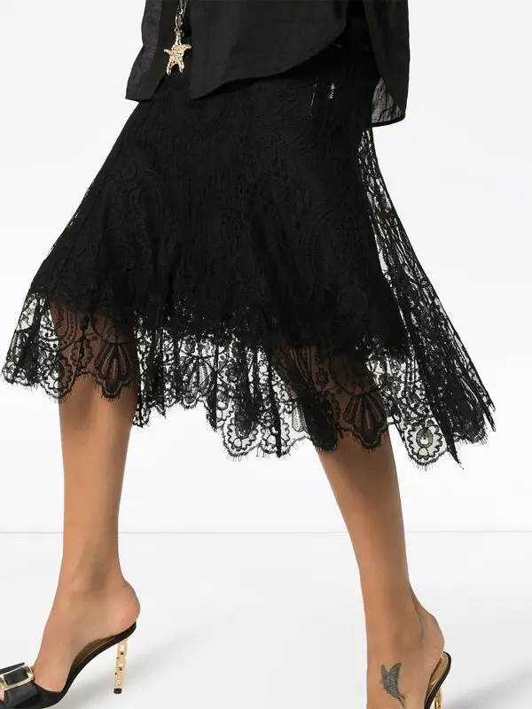 Dolce & Gabbana Chantilly Lace Maxi Skirt - Black
