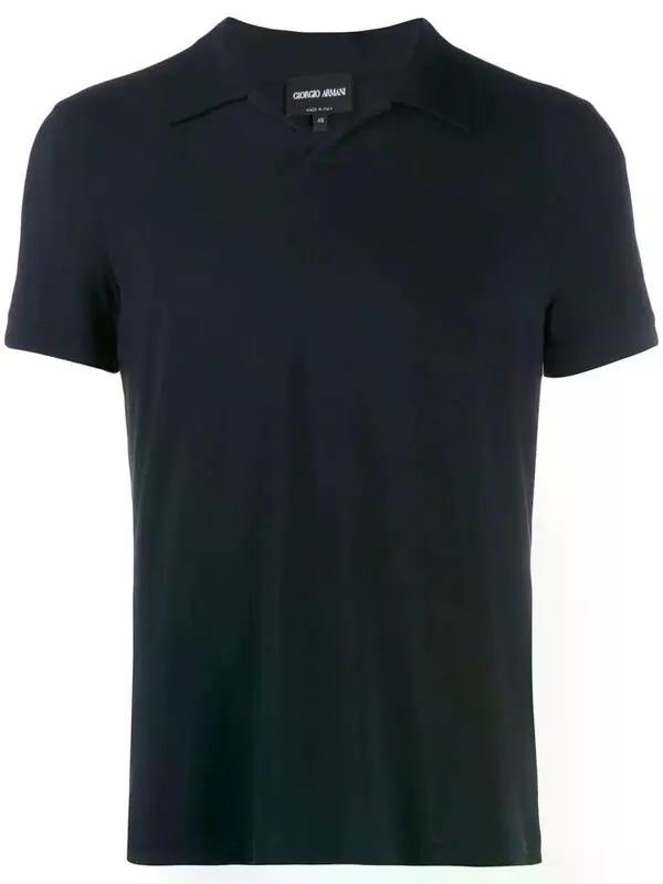 Giorgio Armani Shortsleeved Polo Shirt - Blue