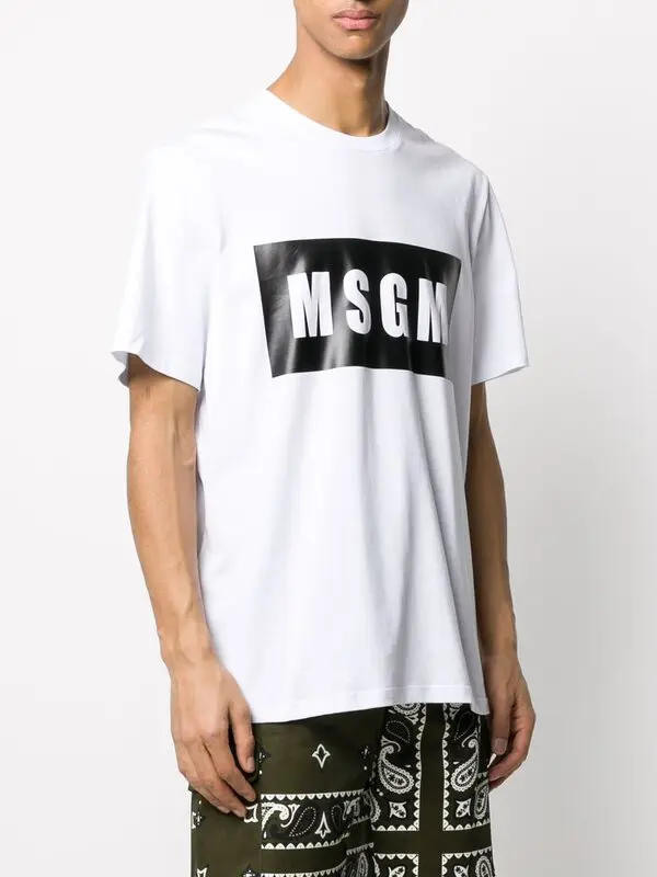 MSGM Logo-print Boxy T-shirt - White