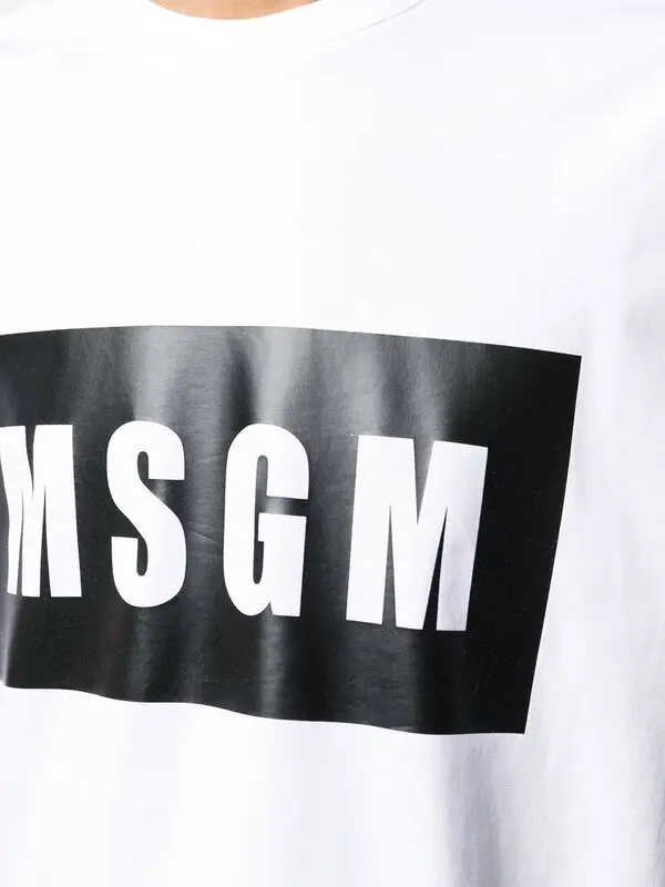 MSGM Logo-print Boxy T-shirt - White