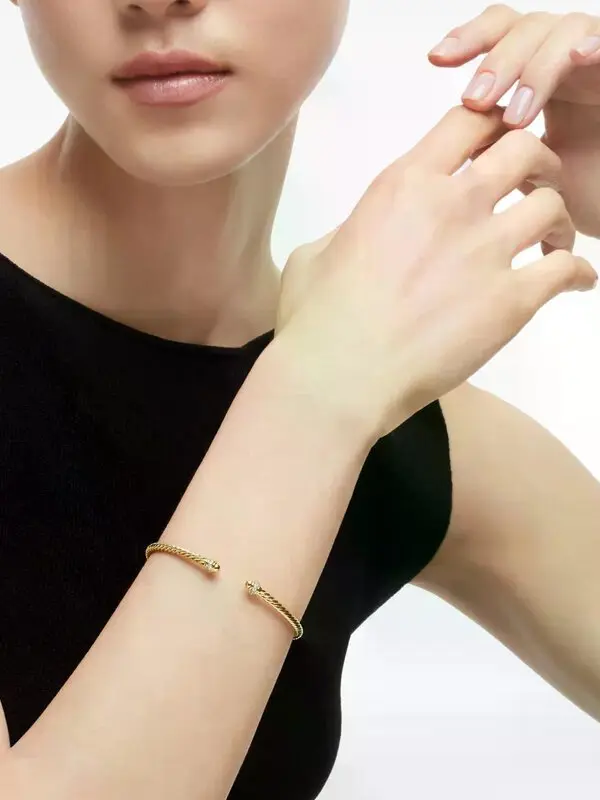 David Yurman 18kt Yellow Cablespira Diamond Bracelet