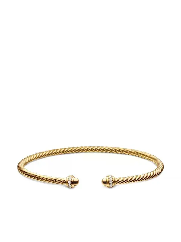 David Yurman 18kt Yellow Cablespira Diamond Bracelet