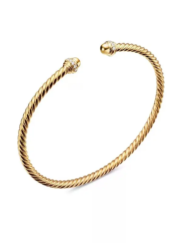 David Yurman 18kt Yellow Cablespira Diamond Bracelet