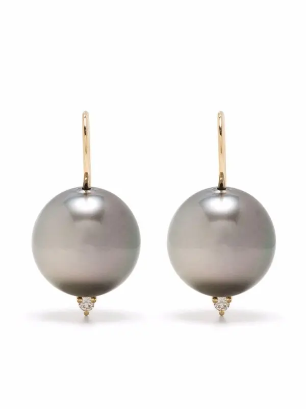 Mizuki 14kt Diamond And Pearl Earrings - Gold