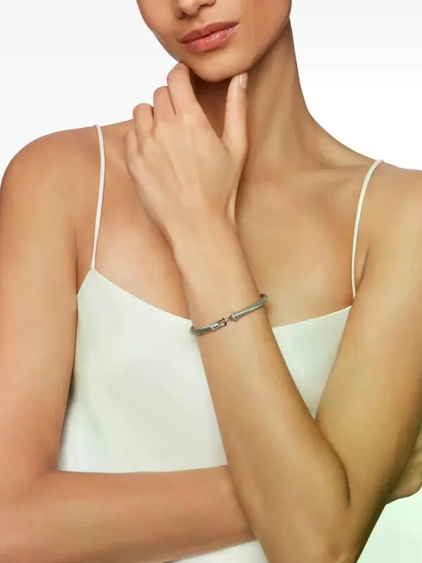 David Yurman Sterling Classic Cable Diamond Buckle Bracelet