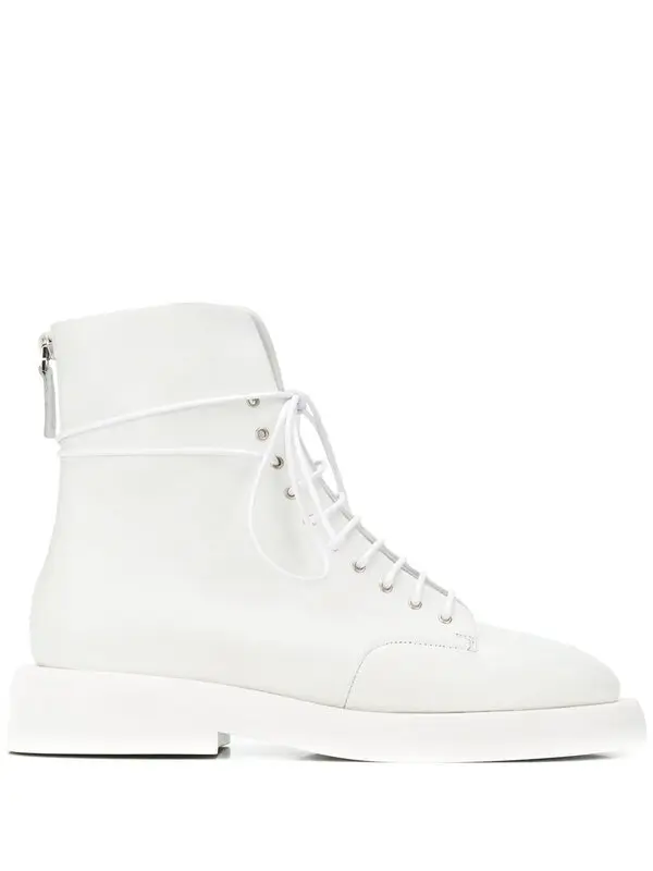 Marsèll Gommello Leather Combat Boots - White