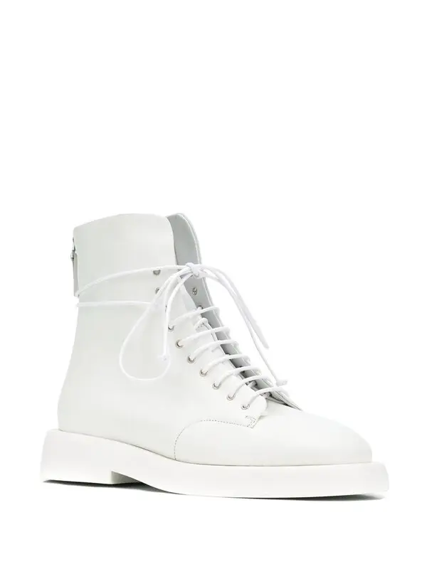 Marsèll Gommello Leather Combat Boots - White