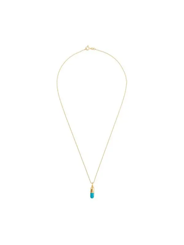 TRUE ROCKS Small Pill Pendant Necklace - Gold