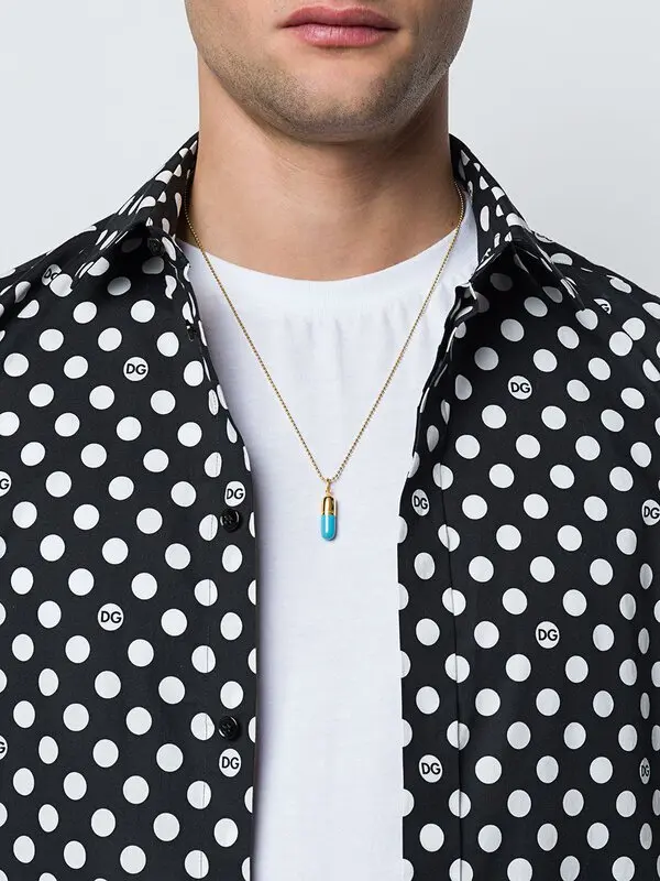 TRUE ROCKS Small Pill Pendant Necklace - Gold