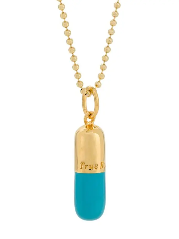 TRUE ROCKS Small Pill Pendant Necklace - Gold