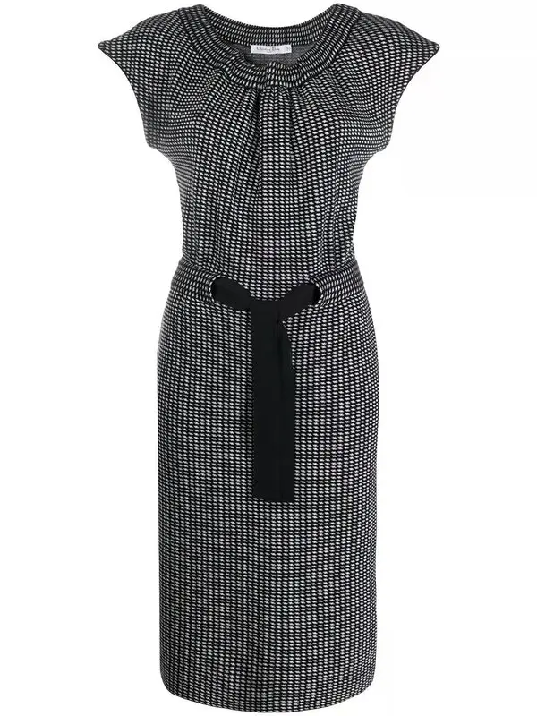 Dior Short Sleeve Tie Waist Dress