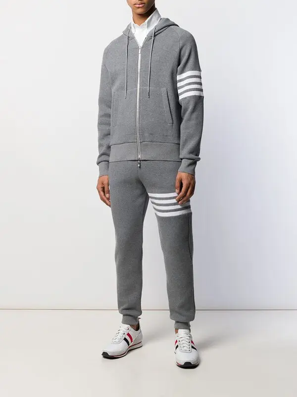 Thom Browne 4-bar Raglan-sleeve Waffle Stitch Hoodie