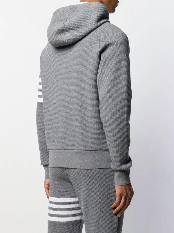 Thom Browne 4-bar Raglan-sleeve Waffle Stitch Hoodie