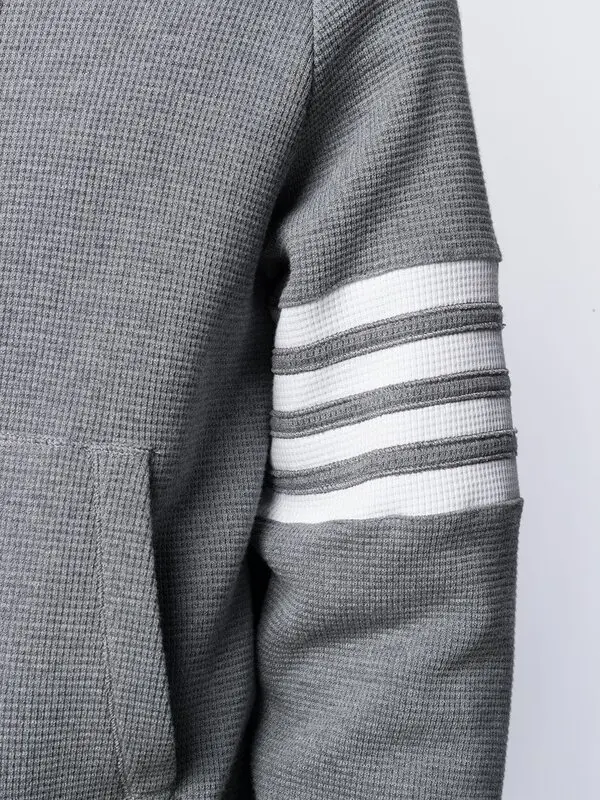 Thom Browne 4-bar Raglan-sleeve Waffle Stitch Hoodie