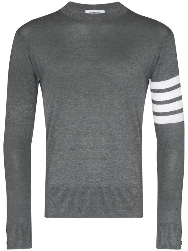 Thom Browne 4-bar Merino Pullover - Grey