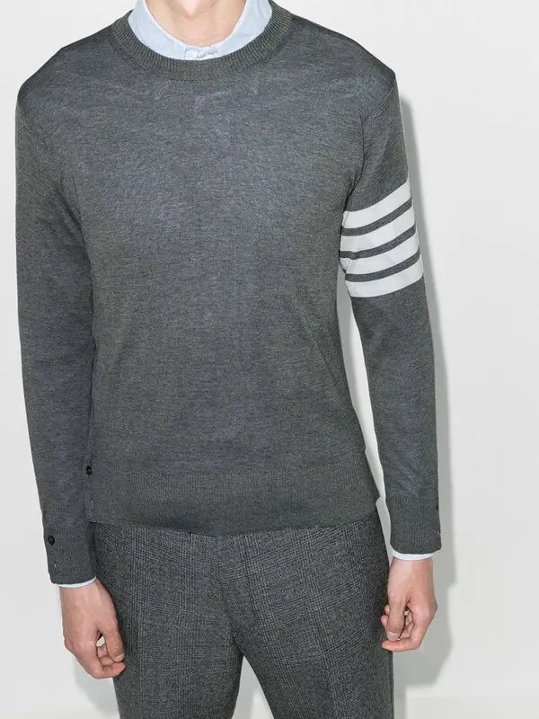 Thom Browne 4-bar Merino Pullover - Grey