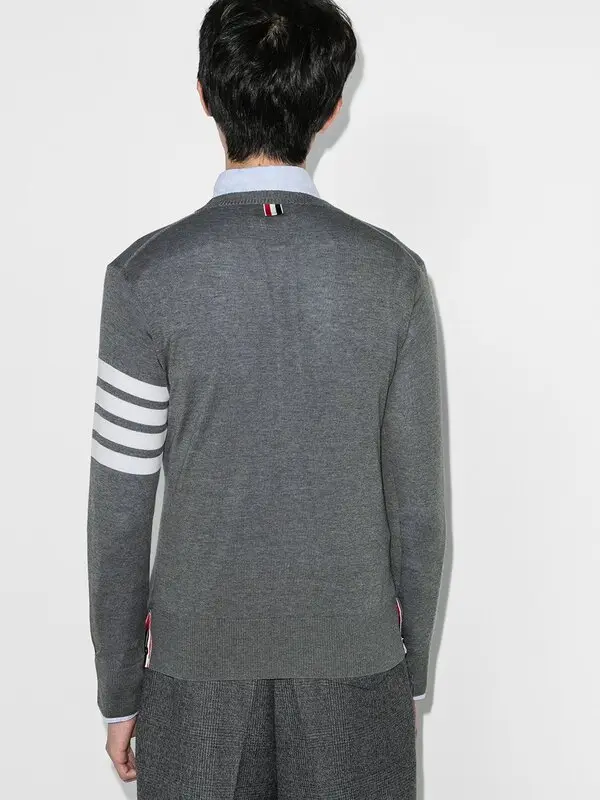 Thom Browne 4-bar Merino Pullover - Grey