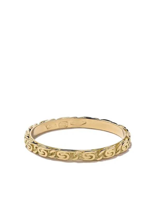 WOUTERS & HENDRIX 18kt Snail Diamond Chain Ring - Gold