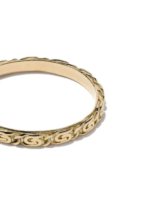 WOUTERS & HENDRIX 18kt Snail Diamond Chain Ring - Gold