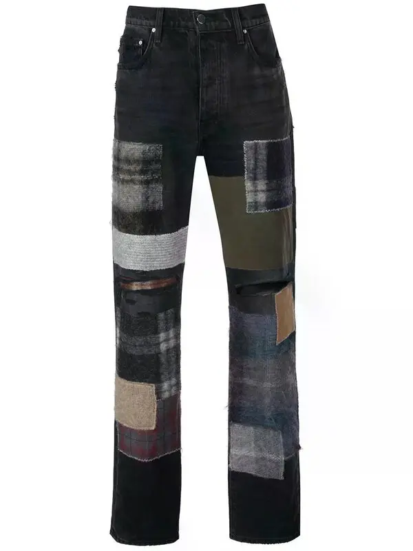 Amiri Mohair Patchwork Loose Jeans