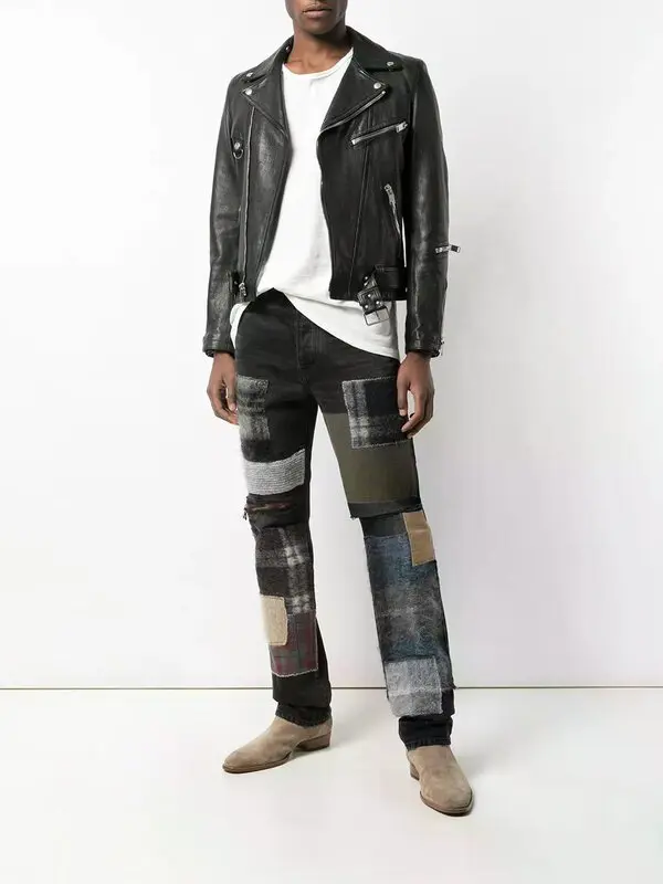 Amiri Mohair Patchwork Loose Jeans