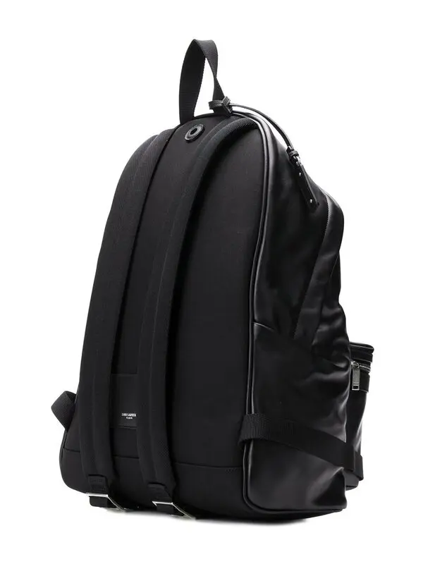 Saint Laurent Leather-look Logo Backpack - Black