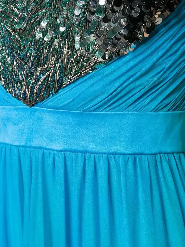 Emilio Pucci Sequinned Neckline Long Dress