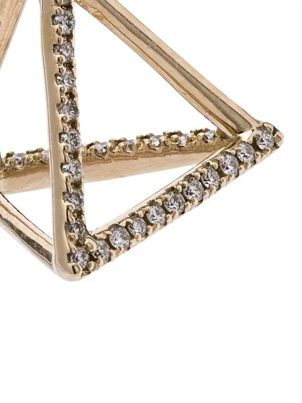 Shihara 18kt Yellow Gold Diamond Triangle Earring