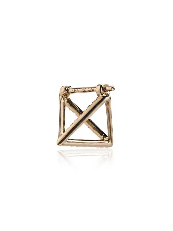 Shihara 18kt Yellow Gold Diamond Triangle Earring