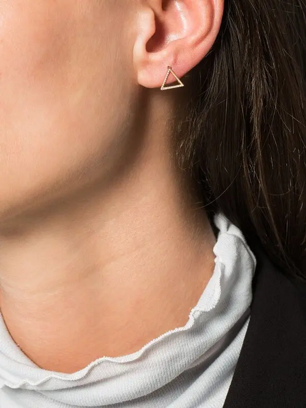 Shihara 18kt Yellow Gold Diamond Triangle Earring