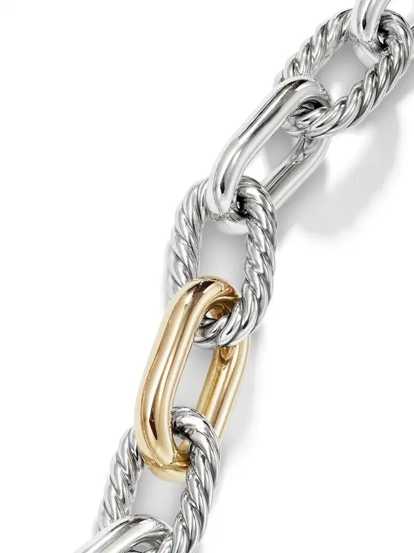 David Yurman 18kt Yellow Gold And Sterling Dy Madison Chain Necklace - Silver