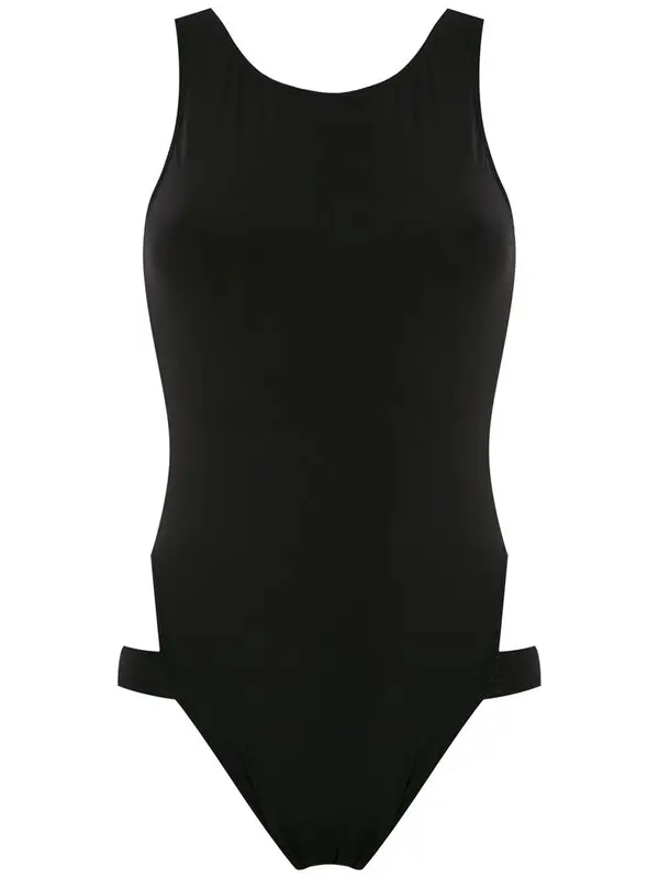 BRIGITTE Strappy High-cut One-piece Swimsuit - Black
