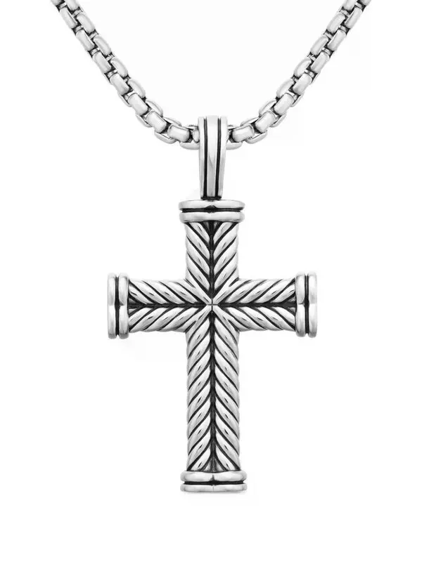 David Yurman Sterling Chevron Cross Pendant - Silver
