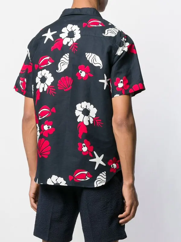 Thom Browne Rwb Multi Heavy Voile Short Sleeve Shirt