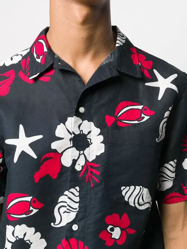 Thom Browne Rwb Multi Heavy Voile Short Sleeve Shirt