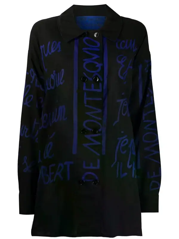 JC DE CASTELBAJAC 1980s Handwriting Print Oversized Shirt